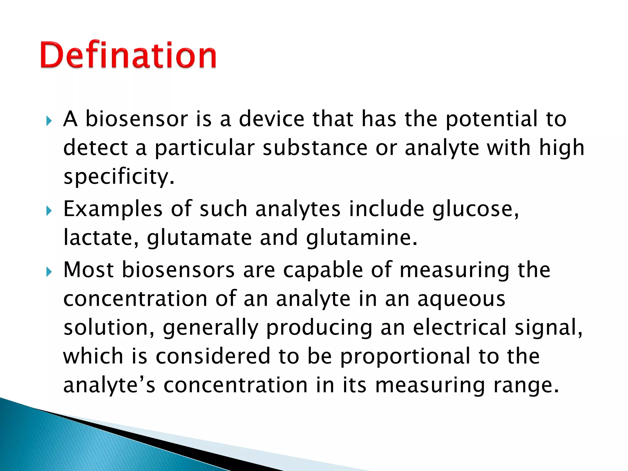 Biosensor Working & Application | PDF