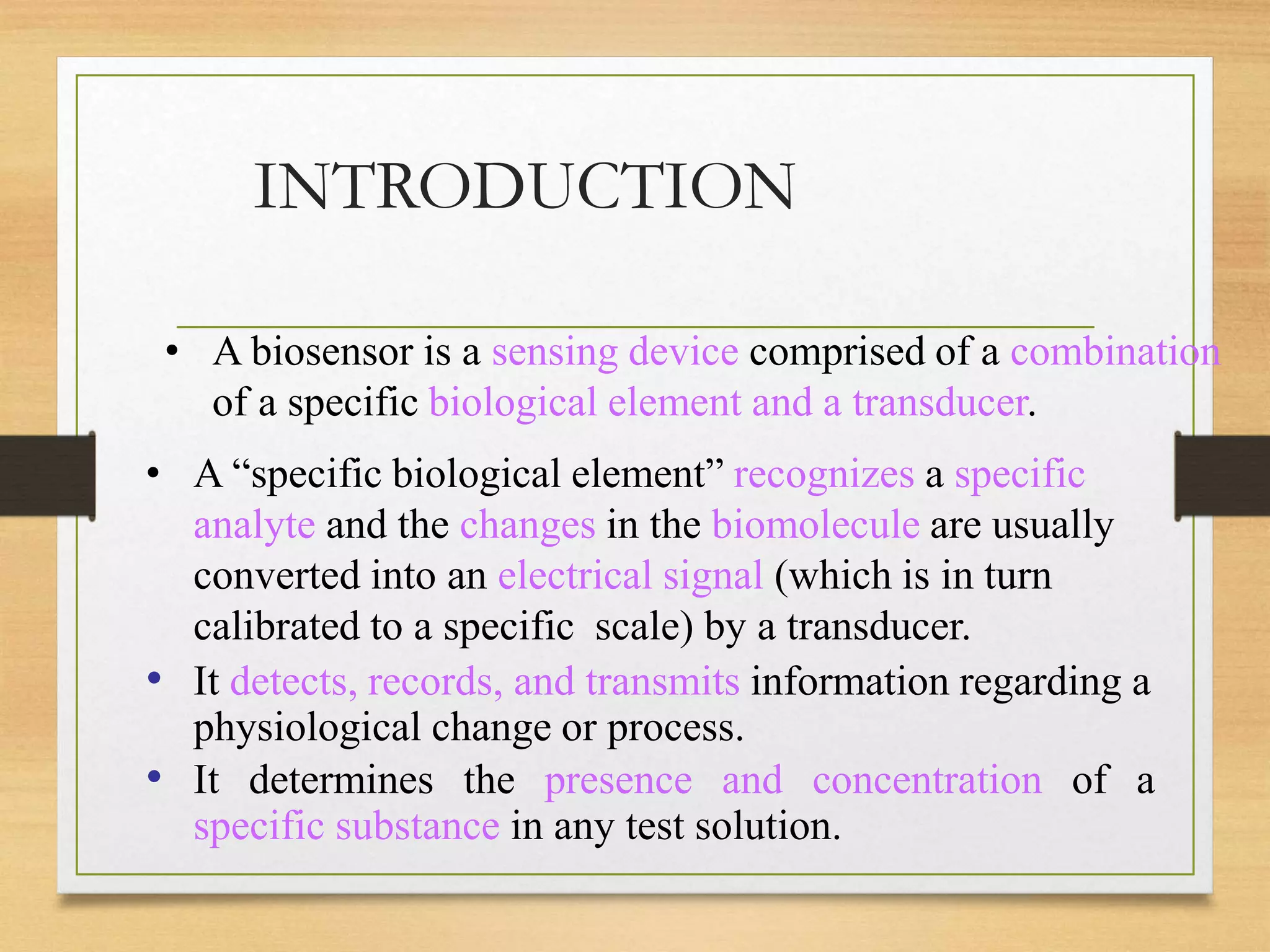 Biosensor | PPTX | Chemistry | Science