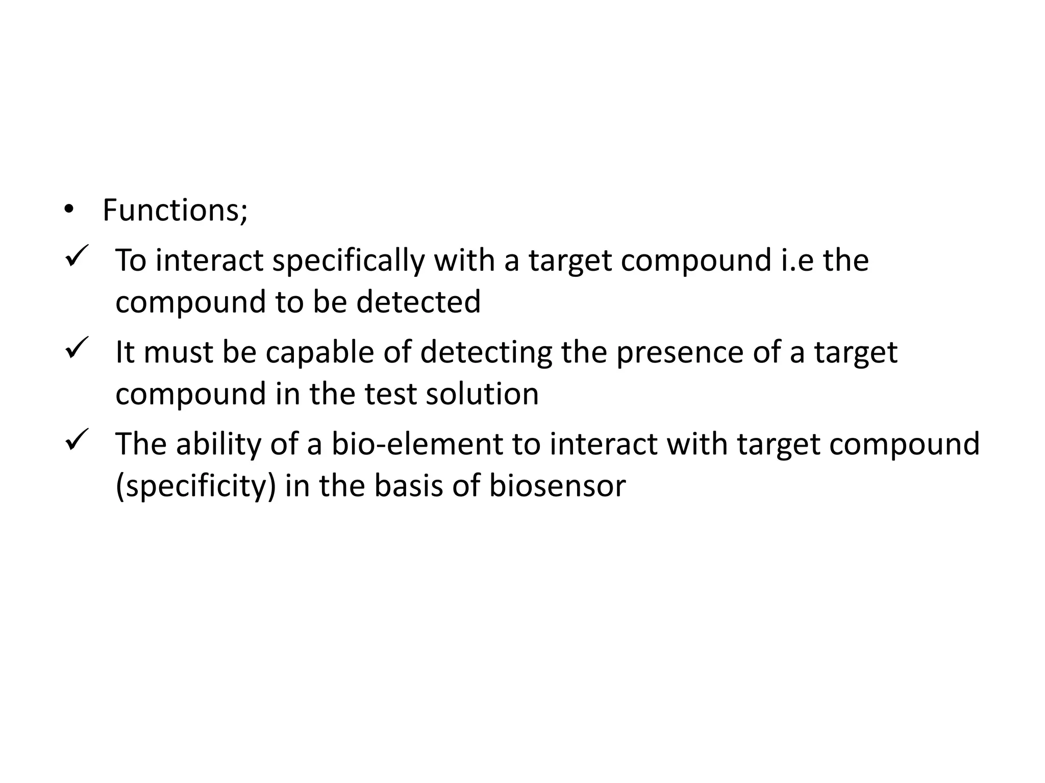 Biosensor , its components, working and types of biosensors | PPTX