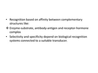 Biosensor , its components, working and types of biosensors | PPTX