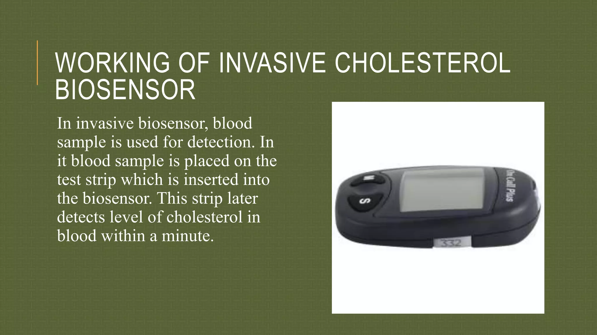 Biosensor for cholesterol detection | PPTX