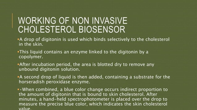 Biosensor for cholesterol detection | PPTX | Chemistry | Science
