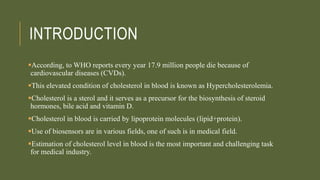 Biosensor for cholesterol detection | PPTX