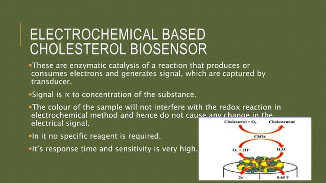 Biosensor for cholesterol detection | PPTX | Chemistry | Science