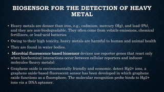 Biosensor for the monitring of food | PPTX | Science