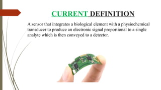 BioSensor- Definition, Parts, types and applications of Biosensor | PPTX