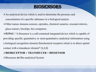 Biosensors: A Review | PPTX