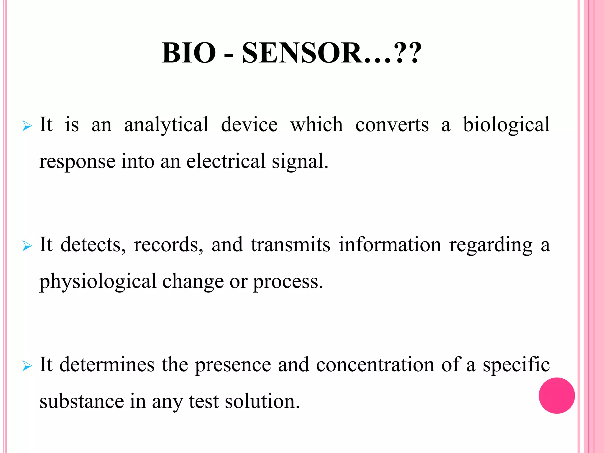 Biosensors | PPTX