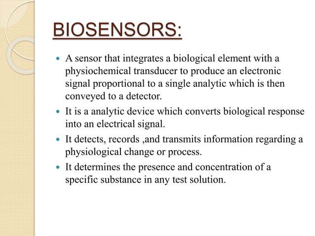 Biosensors | PPTX | Chemistry | Science