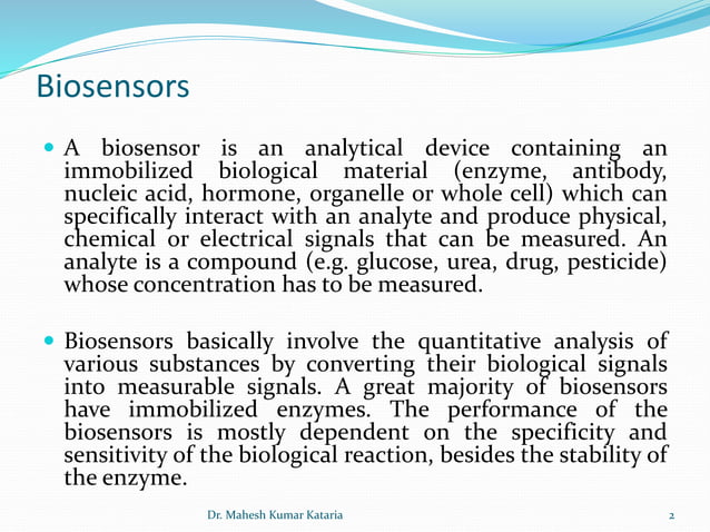 Biosensors and Their Applications | PPT