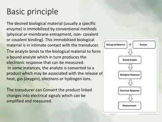 Basic concepts and principles of biosensors | PPTX