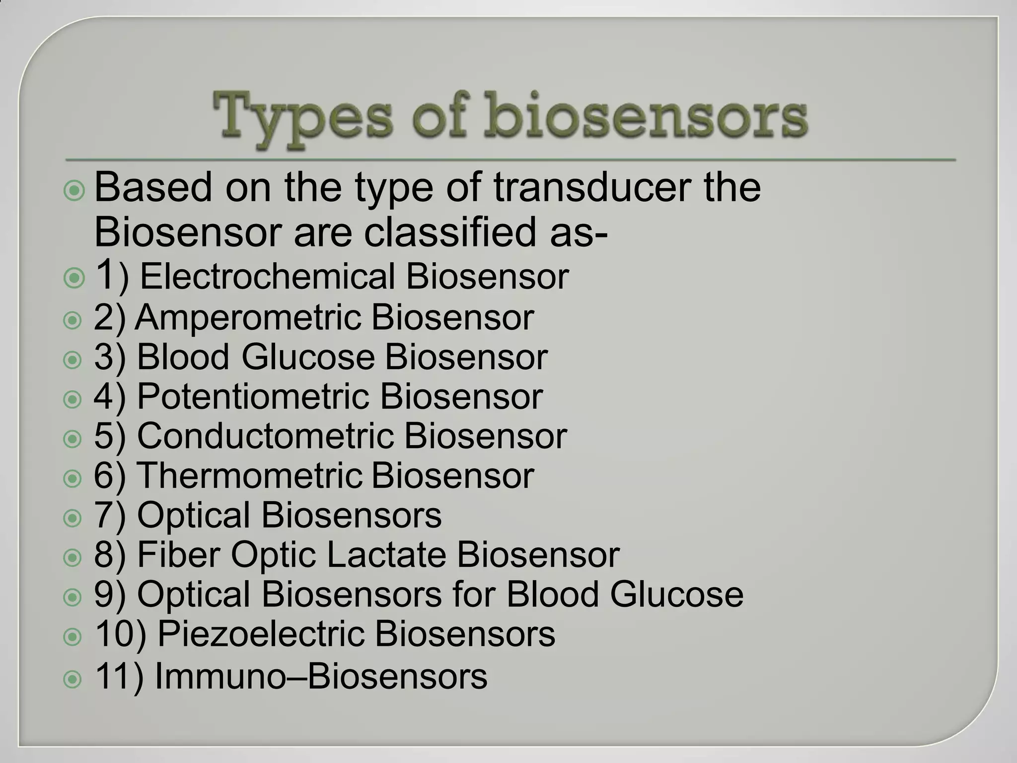 Biosensors working and application in pharmaceutical industry | PPTX