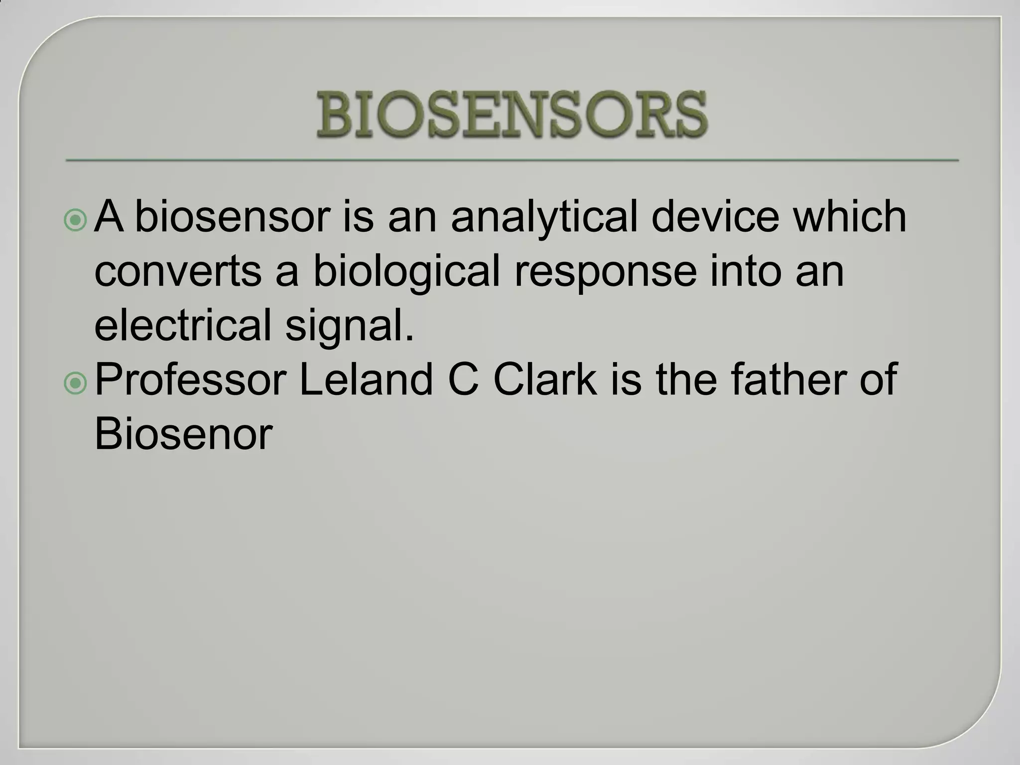 Biosensors working and application in pharmaceutical industry | PPTX