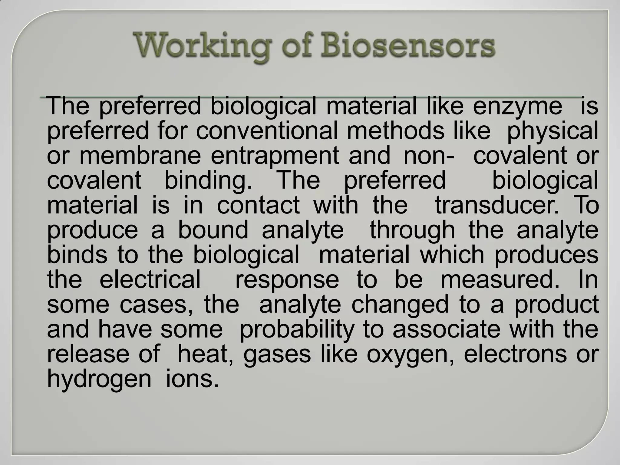 Biosensors working and application in pharmaceutical industry | PPTX