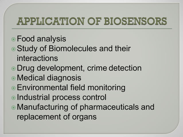 Biosensors working and application in pharmaceutical industry | PPTX