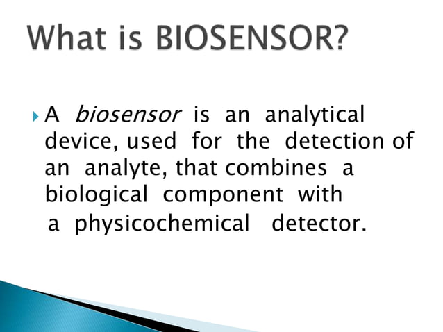 Biosensors and it’s application | PPTX | Chemistry | Science