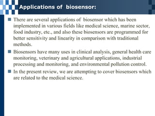 Biosensors in diagnostic purpose | PPT