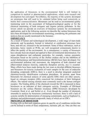 Biosensors for environment application by danish amin111 | PDF