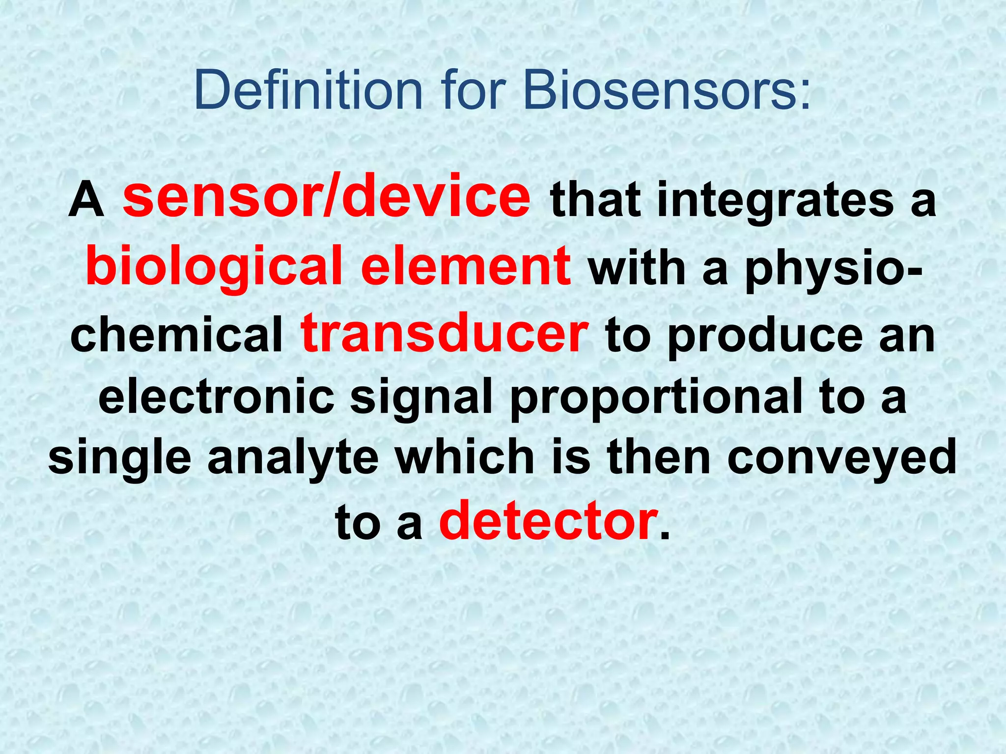 Biosensors and its applications | PPT