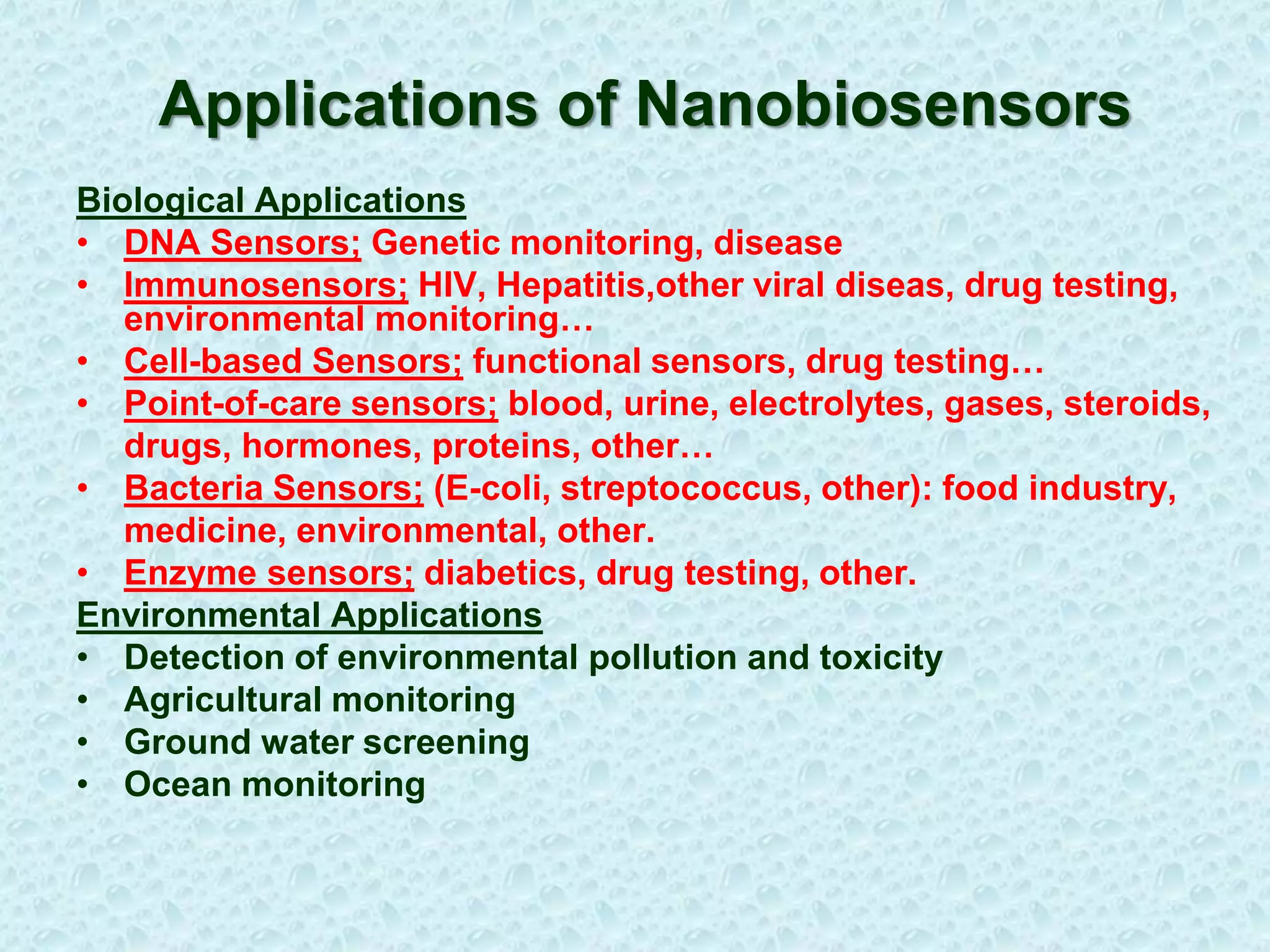 Biosensors and its applications | PPT