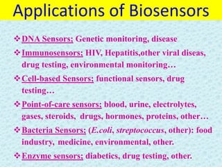 Biosensors and its applications | PPT
