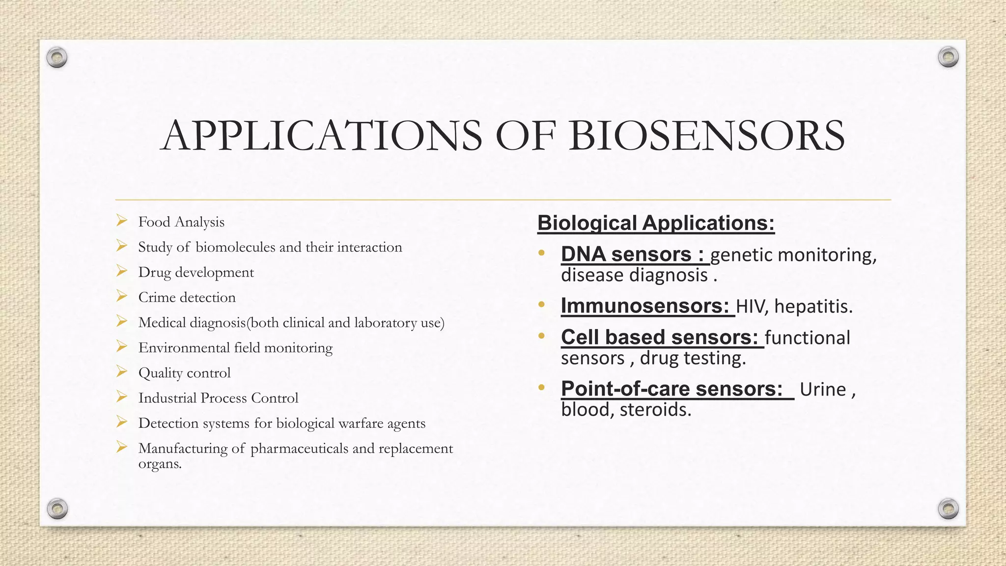Biosensors ppt | PPTX