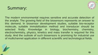 Biosensors in Environmental Monitoring | PPTX