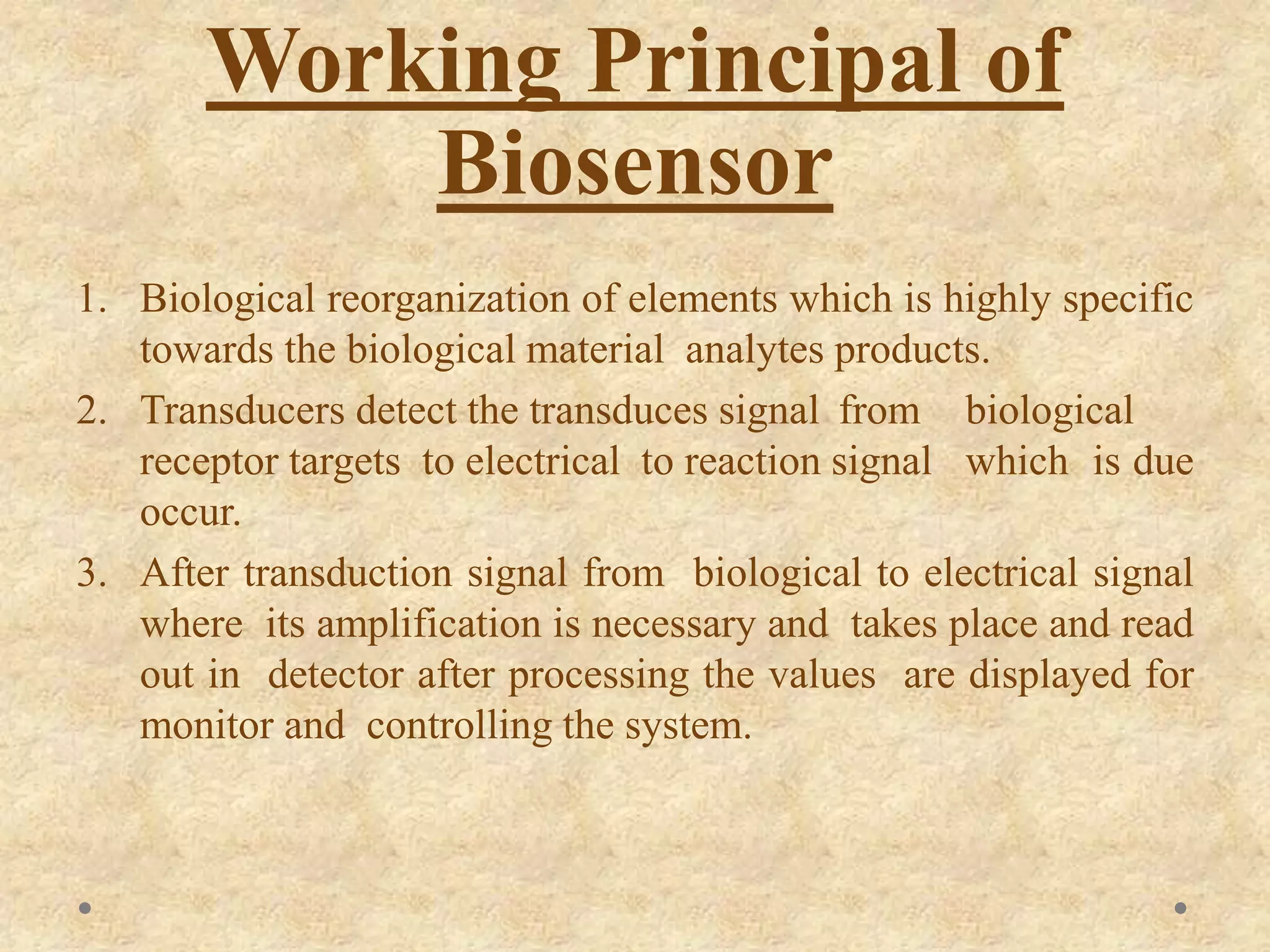Biosensors (structure and application) | PPTX
