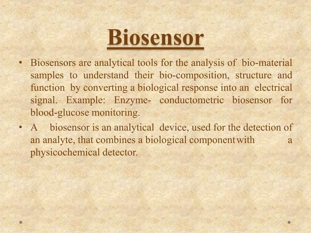 Biosensors (structure and application) | PPTX