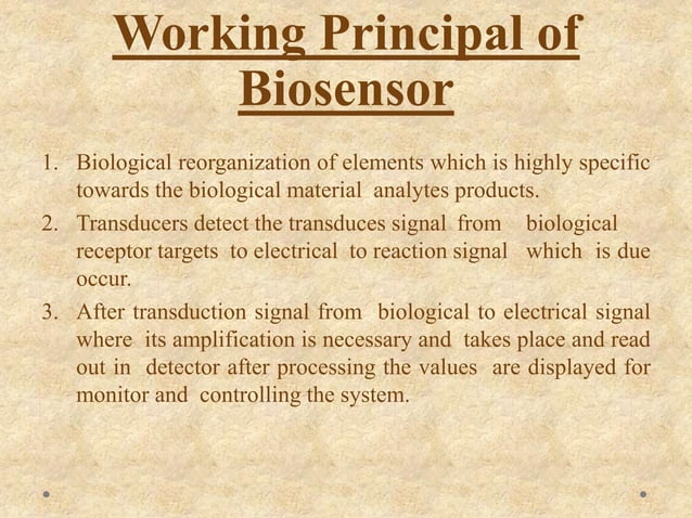 Biosensors (structure and application) | PPTX