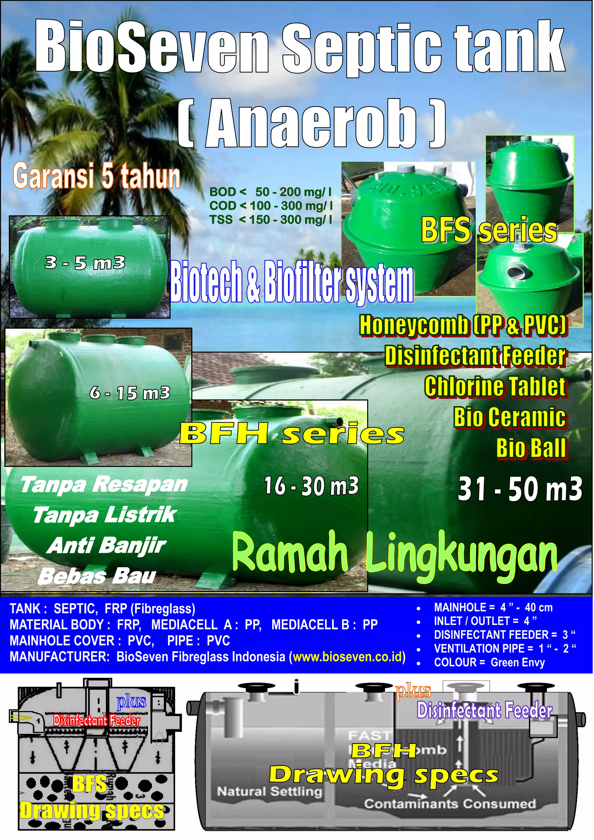 Biotech & biofil tration septic tank (anaerob) by BioSeven septiktank | PDF