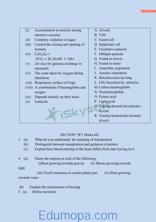 BIOLOGY FOR FORM FOUR | PDF