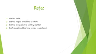 Biosfera (Ekologiya) J.Toshpolatov.pptx