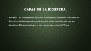 Biosfera, hidrosfera, litosfera y atmosfera.pptx