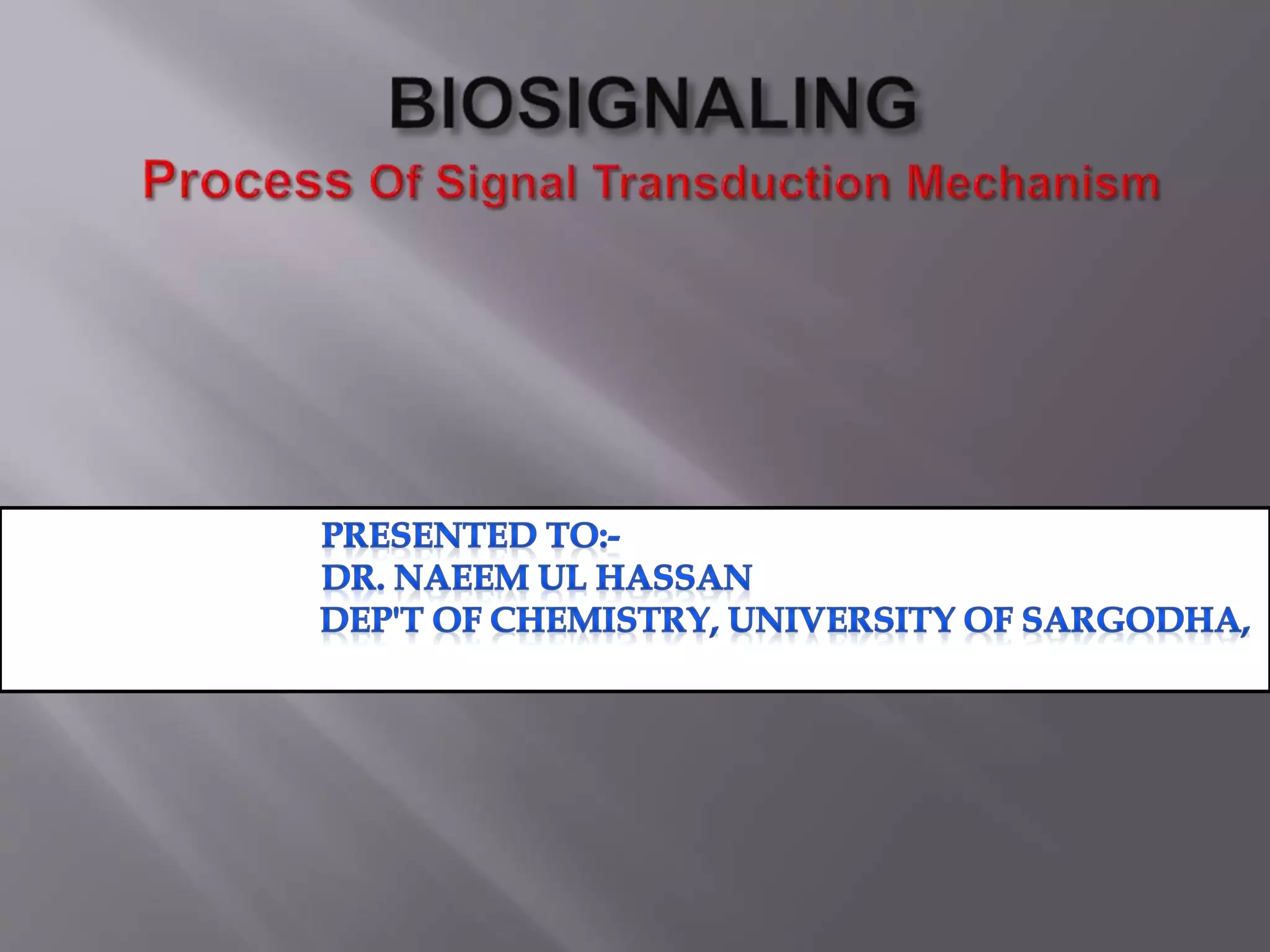 Bio signaling | PPTX