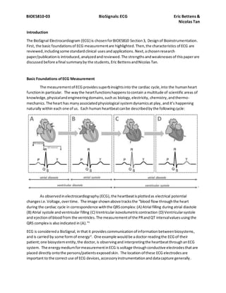 Digital BioSignal Processing: Characteristics of ECG Measurement | PDF ...