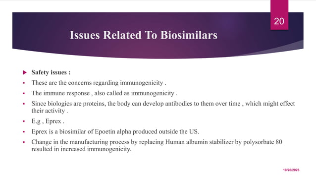 Biosimilars.pptx | Pharmaceutical Industry | Industries