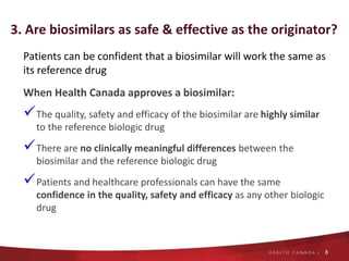 Biosimilars Presentation - Health Canada | PPT