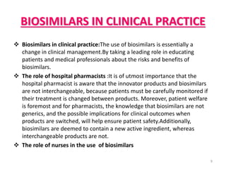 Biosimilars ppt presentation | PPTX
