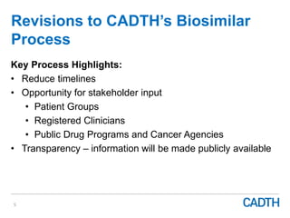 Biosimilars Presentation - CADTH | PPTX