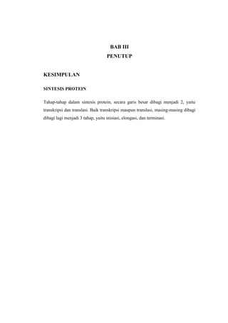Biosintesis protein | DOCX
