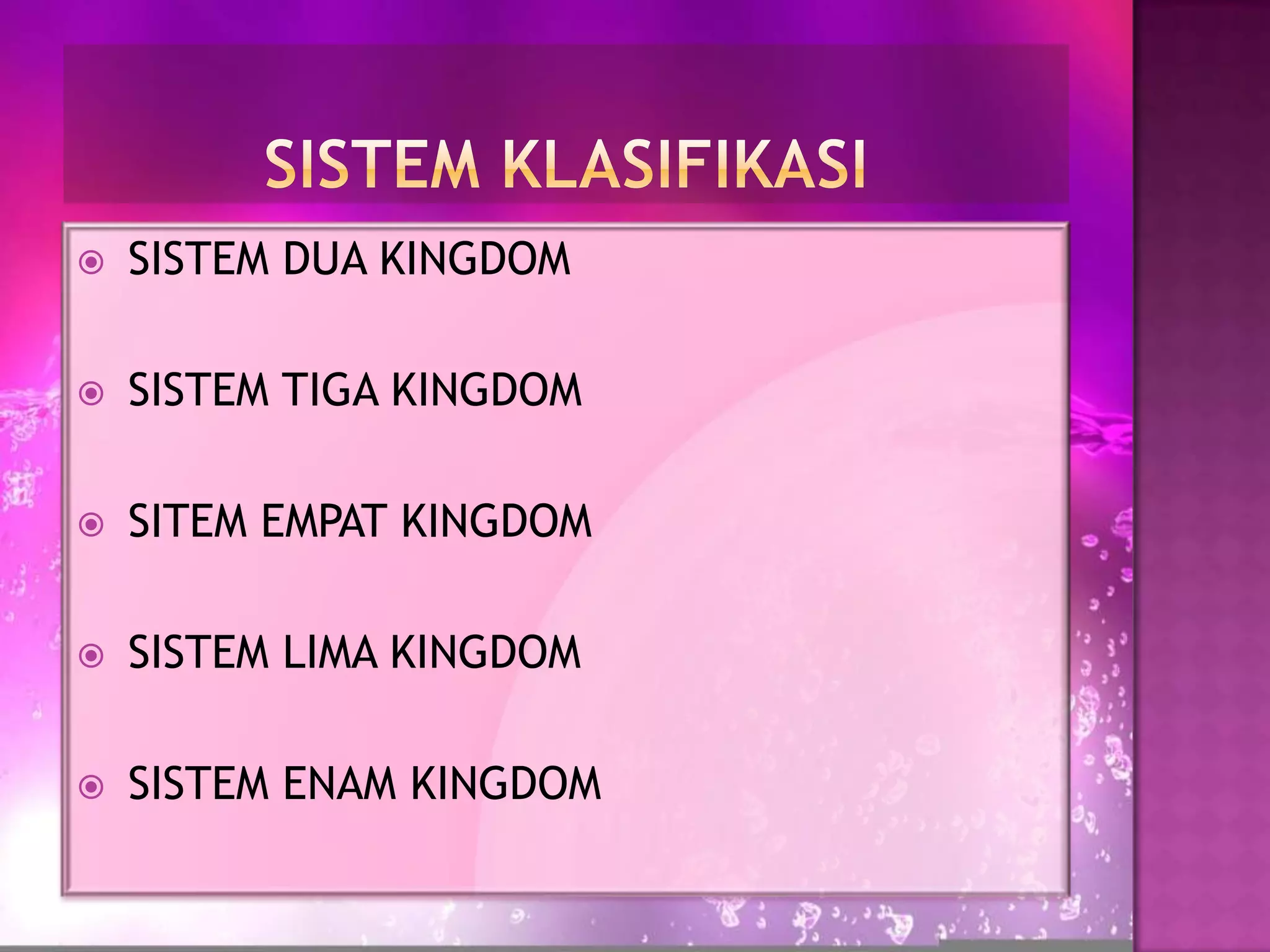 Bio sistem klasifikasi mh | PPTX