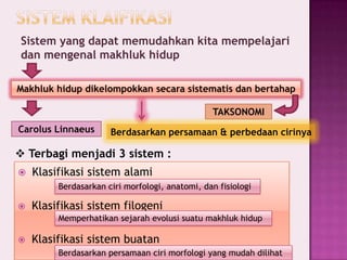 Bio sistem klasifikasi mh | PPTX