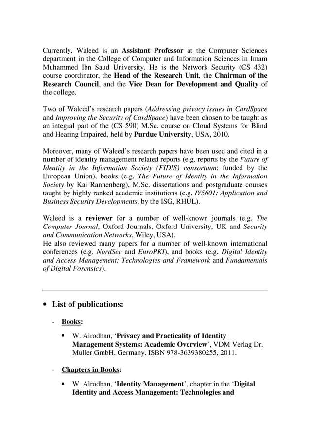 Biographical Sketch | PDF | Postgraduate Education | College Education