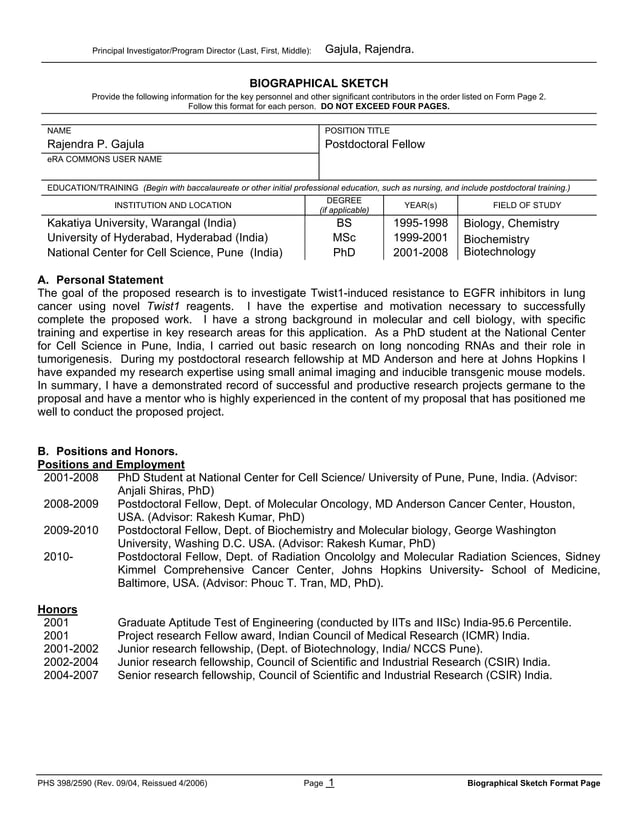 Biosketch rg | PDF