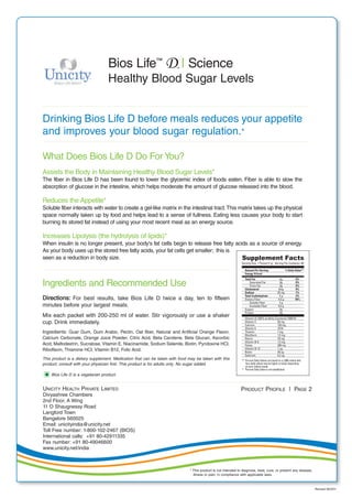 Bios life d_product_profile | PDF | Endocrine and Metabolic Diseases ...