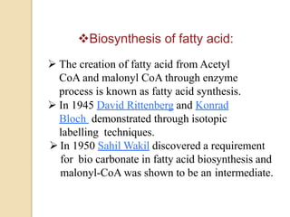Biosnthesis of fatty acid | PPTX