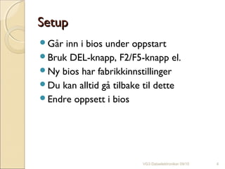 Bios og setup feilmeldinger | PPT