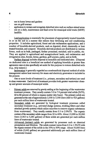 Biosolids treatment and management | PDF