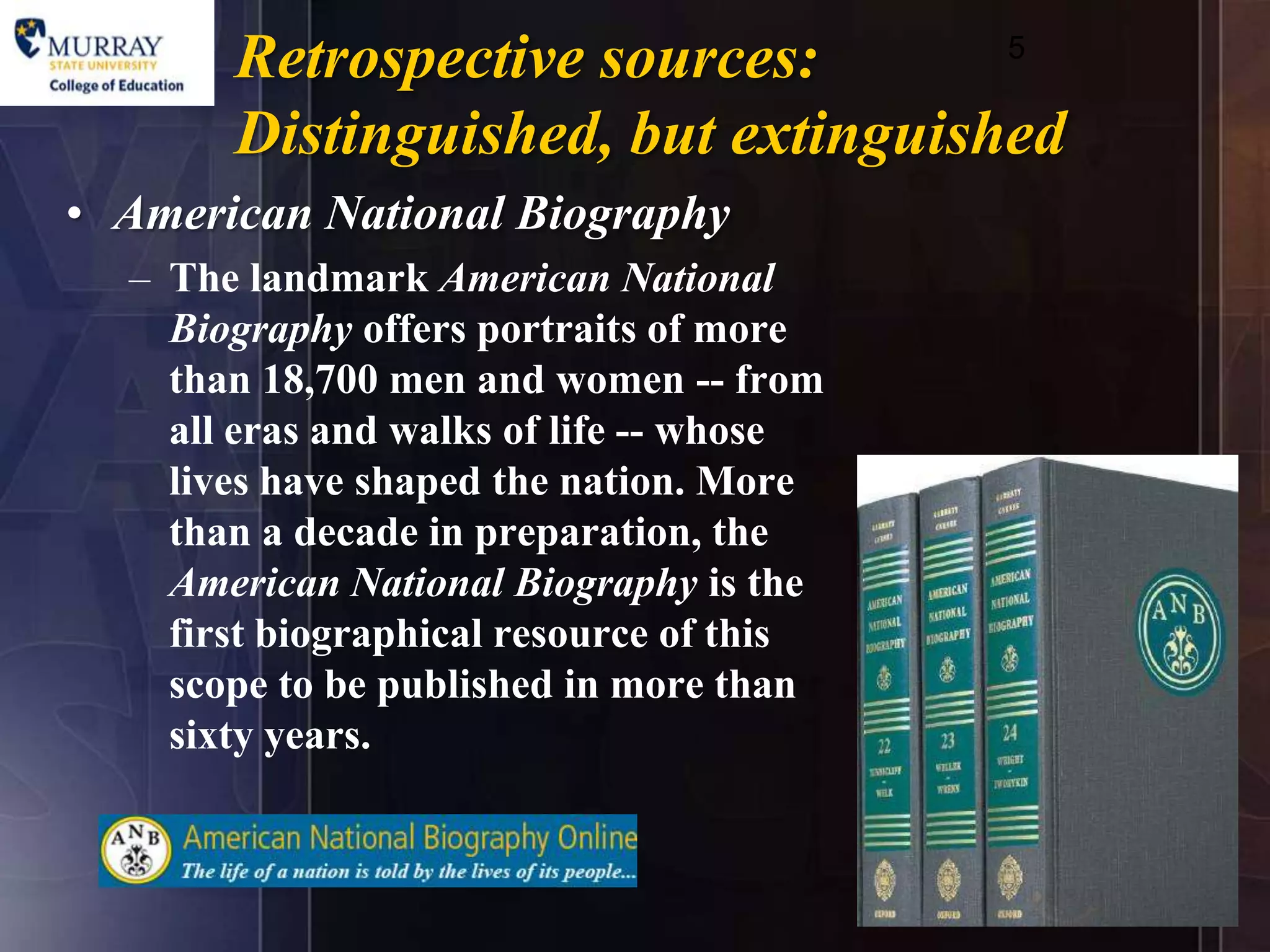 Biographical sources | PPTX